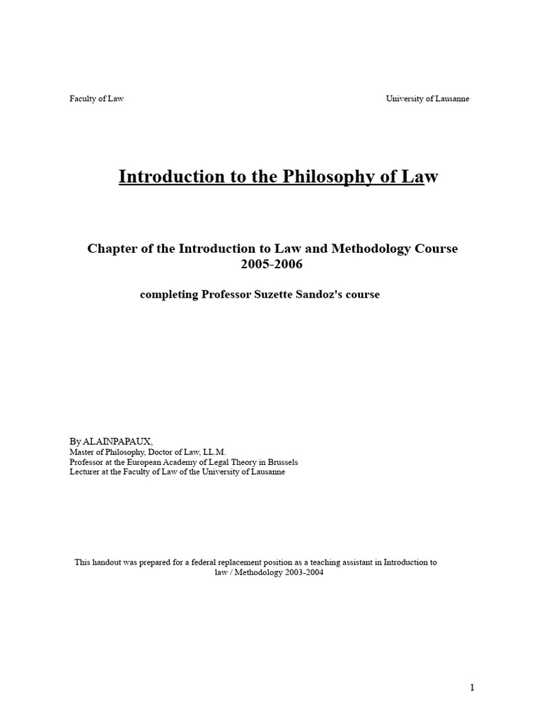 Philosophy of Law Overview and Thinkers | PDF | Plato | Jurisprudence