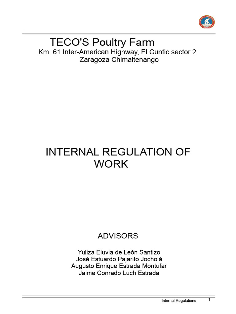 Internal Regulations Manual | PDF | Salary | Employment