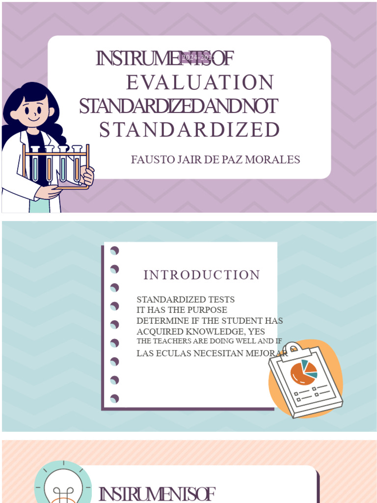 Standardized and Non-Standardized Evaluation Instruments | PDF ...
