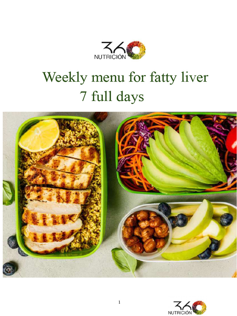 Weekly Menu For Fatty Liver | PDF | Tofu | Salad