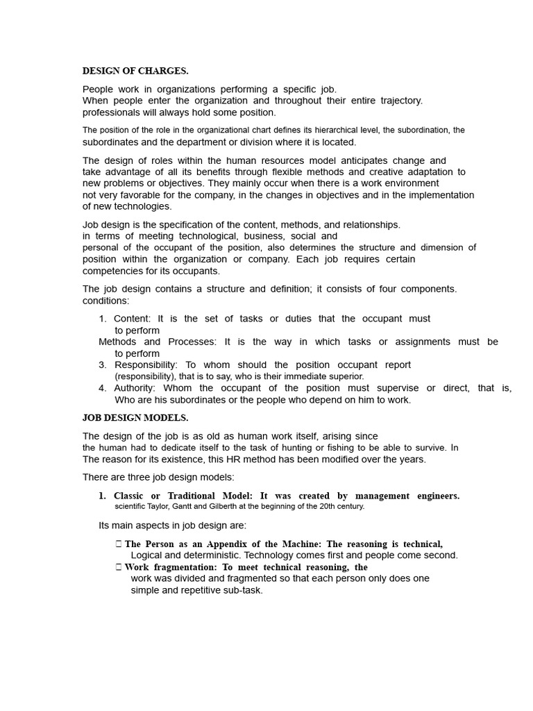 Chapter 7 - Job Design - Chiavenato | PDF | Psychological Concepts ...