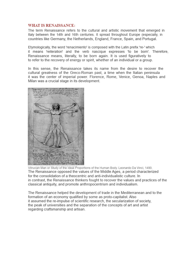 The Renaissance | PDF | Renaissance | Romanticism