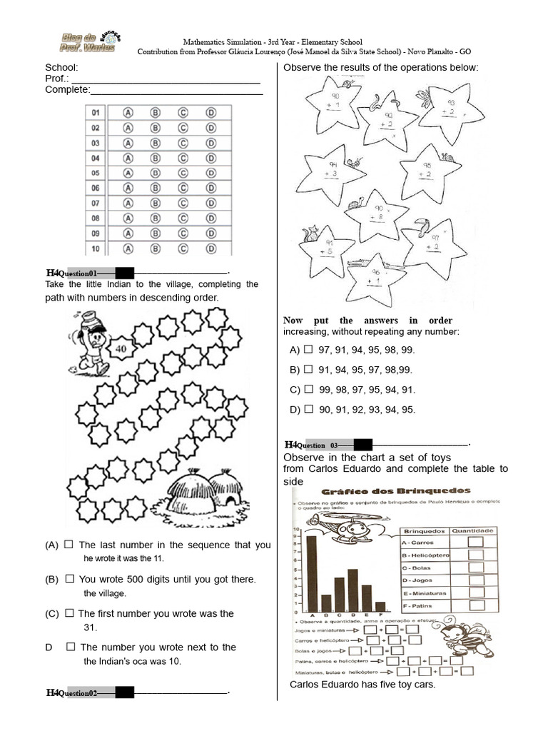 Mock Exam 8 (3rd Year - Math - E.F) - (Prof. Warles' Blog) | PDF ...