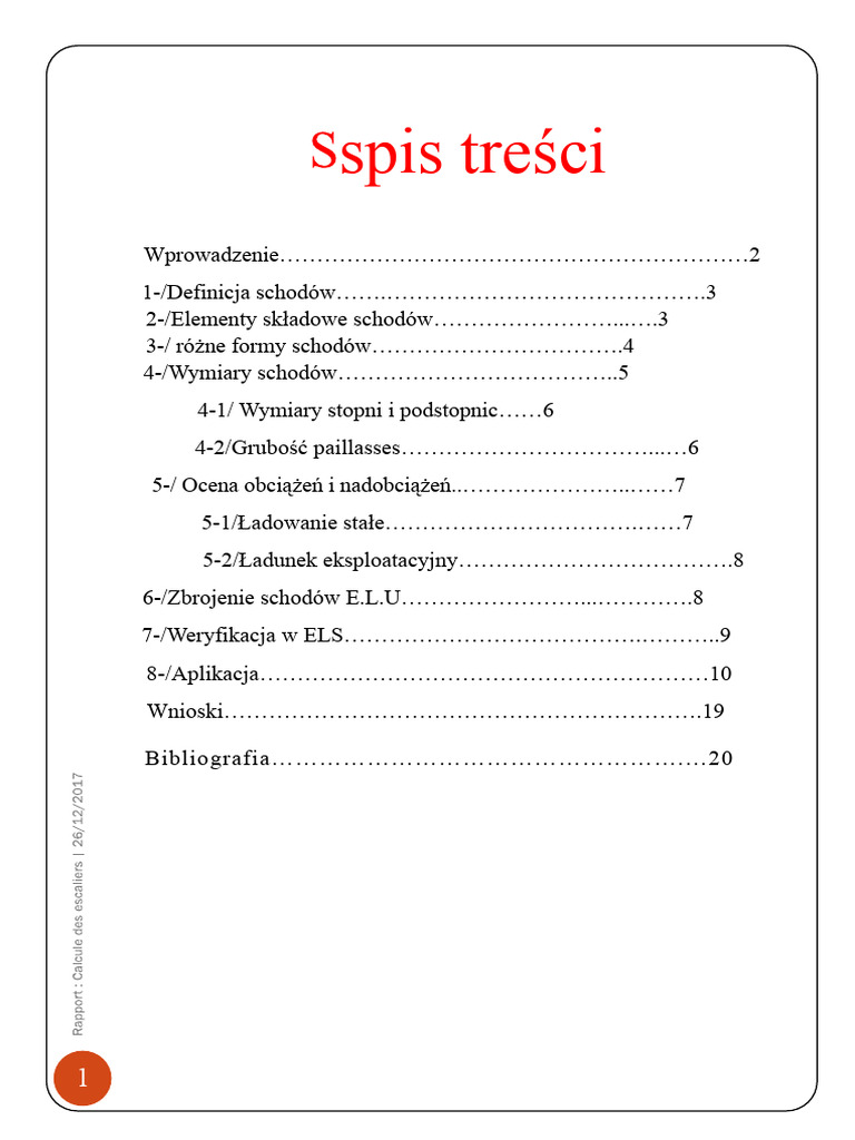 Raport Obliczenia Schodów | PDF