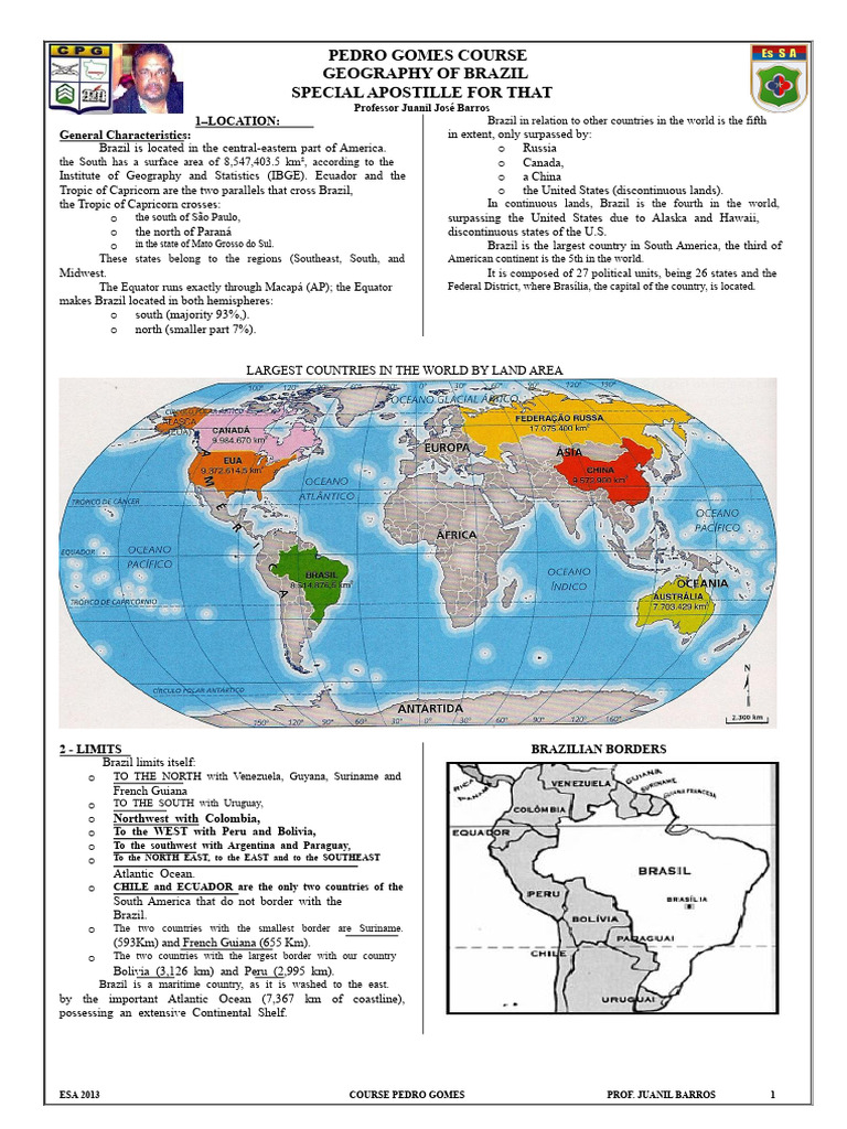 Geography of Brazil Overview | PDF | Brazil | Amazon River