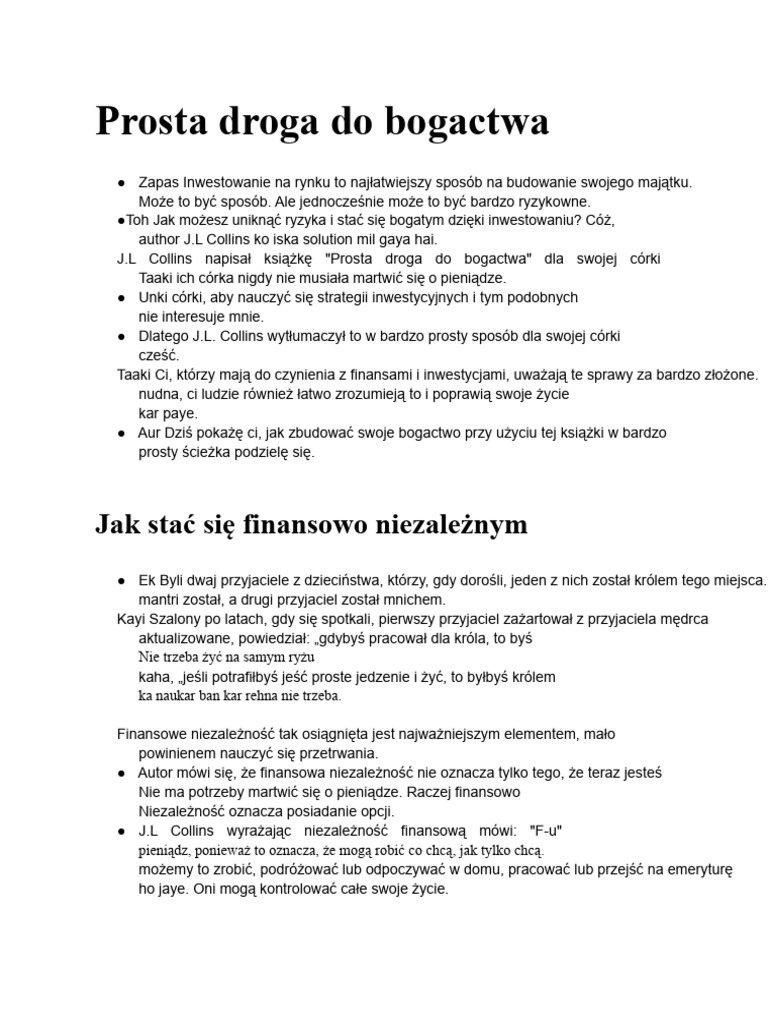 Prosta Droga Do Bogactwa | PDF