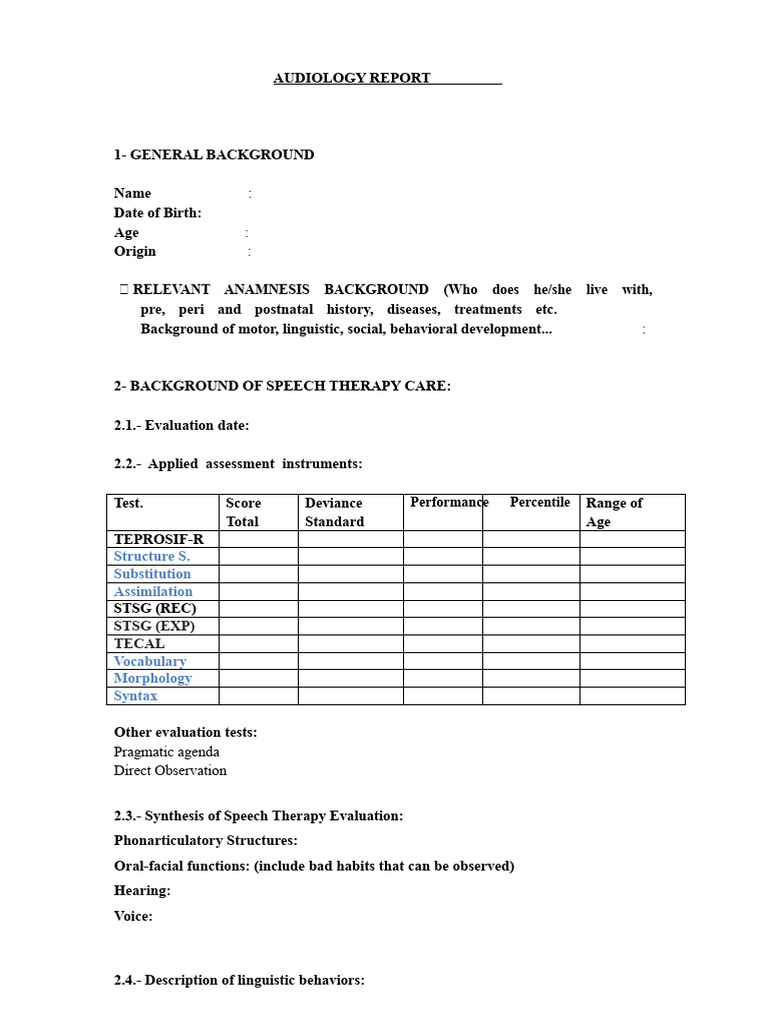 Preschool-School Speech Therapy Report | PDF