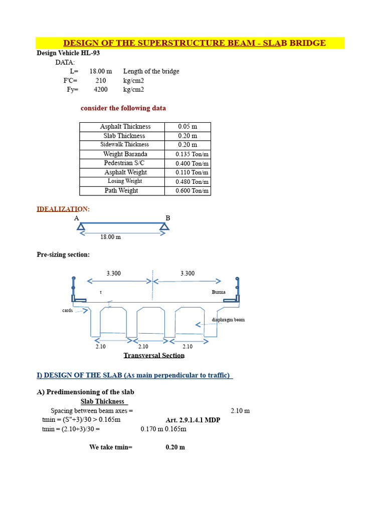 Beam Slab Bridge Design 18M | PDF | Beam (Structure) | Bending