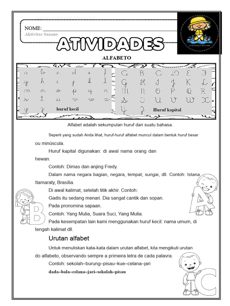 Aktivitas Pembelajaran Alfabet untuk Anak | PDF