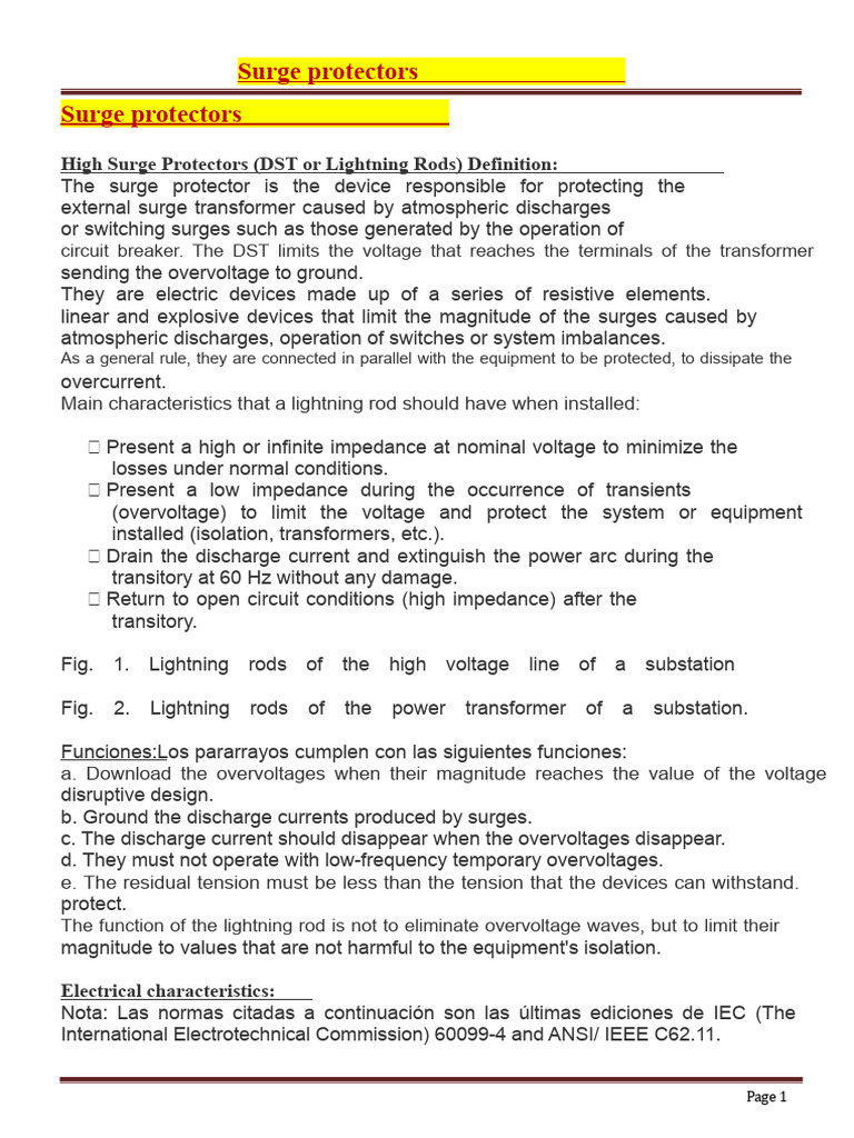 Surge Protectors | PDF | Transformer | Electrical Impedance