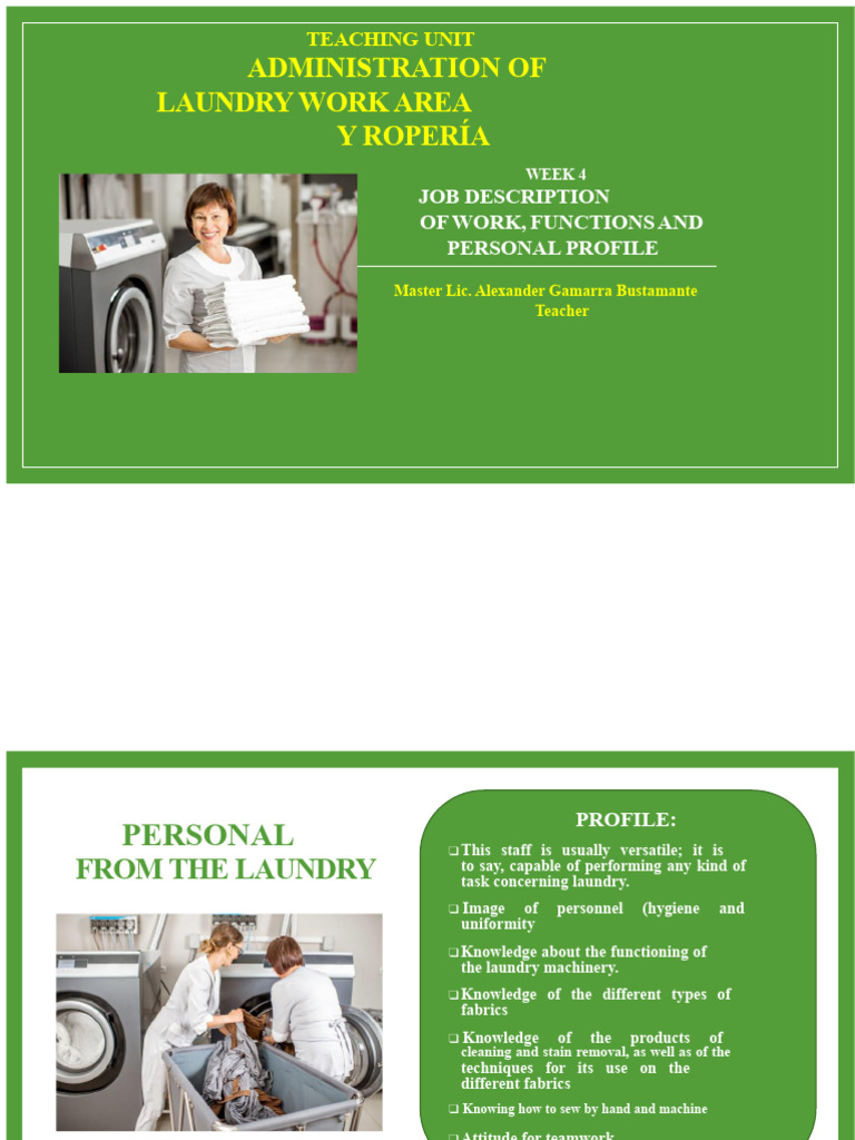 S4 Job Description, Functions and Staff Profile | PDF | Laundry ...