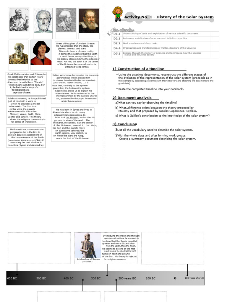 Timeline Student Solar System | PDF | Heliocentrism | Planets
