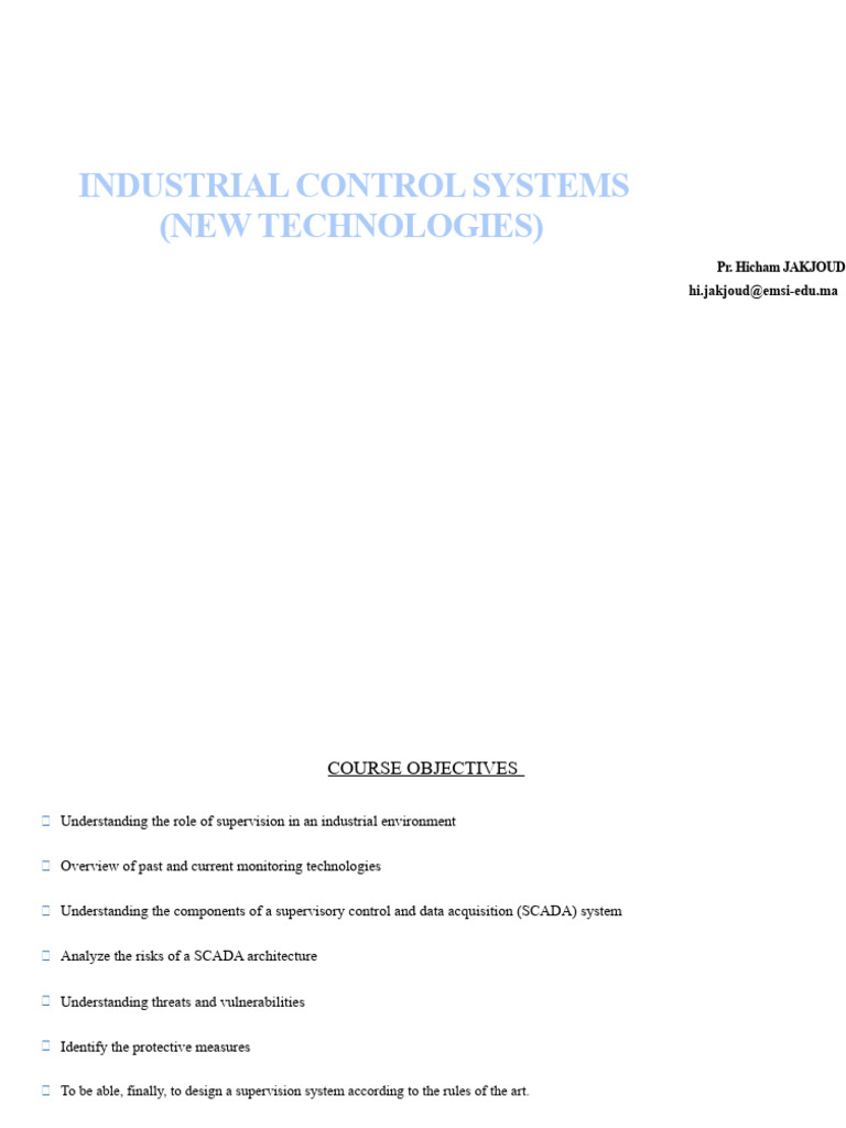 Industrial Control Systems Overview | PDF | Programmable Logic ...
