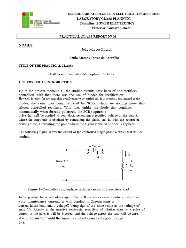 Single-Phase Controlled Half-Wave Rectifier | PDF | Rectifier | Power ...