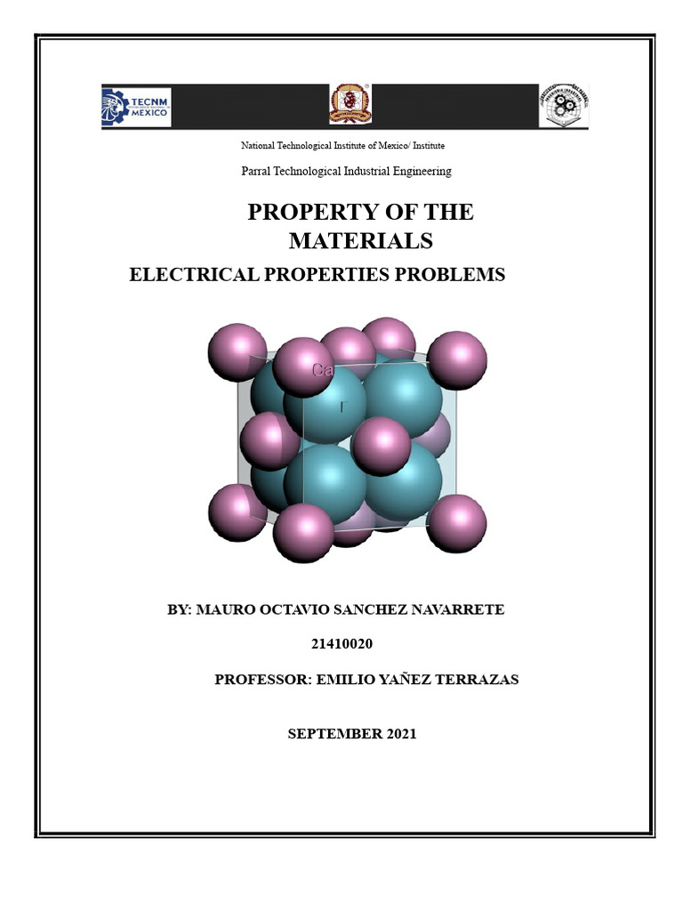 Electrical Properties of Materials Problems | PDF | Electrical ...