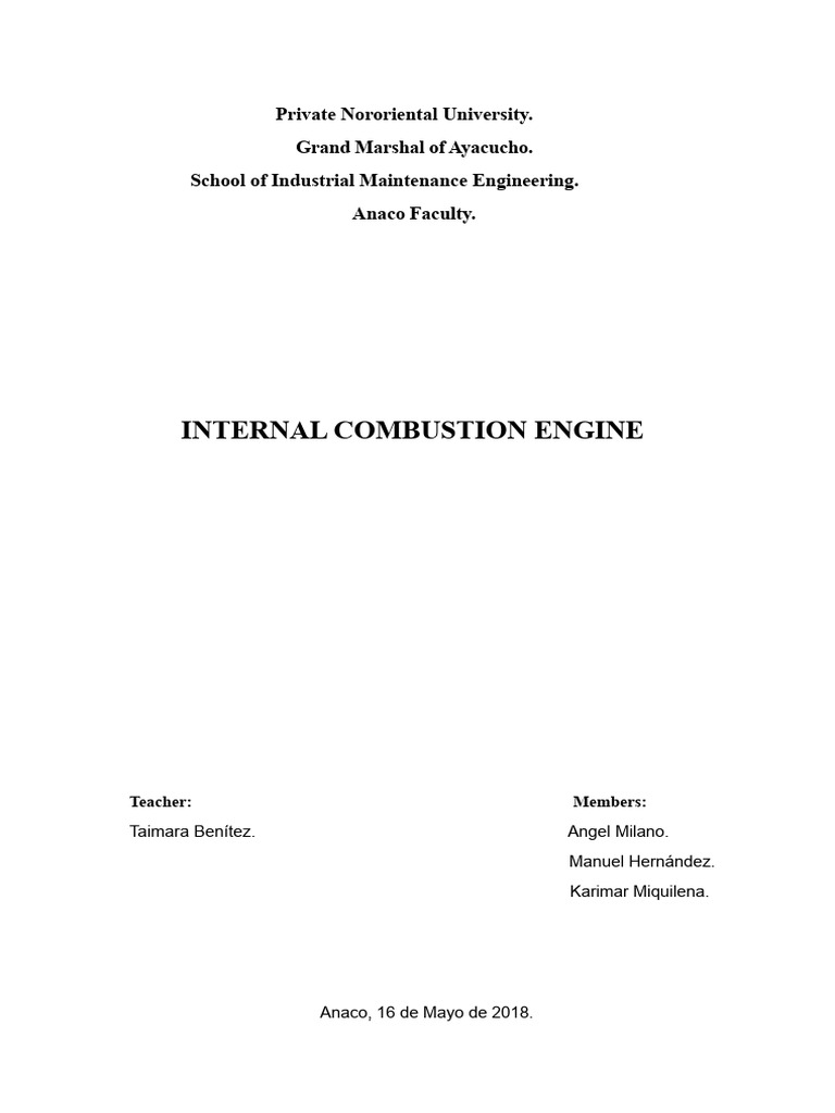 Internal Combustion Engine | PDF | Internal Combustion Engine | Engines