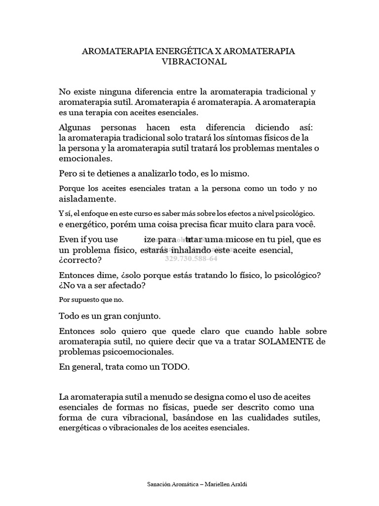 Aromaterapia Sutil: Equilibrio Energético | PDF | Aromaterapia | Mente