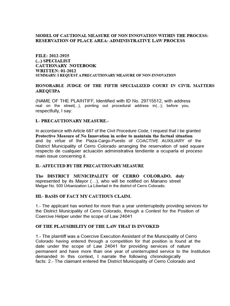Model of Precautionary Measure of Non-Innovation Within The ...