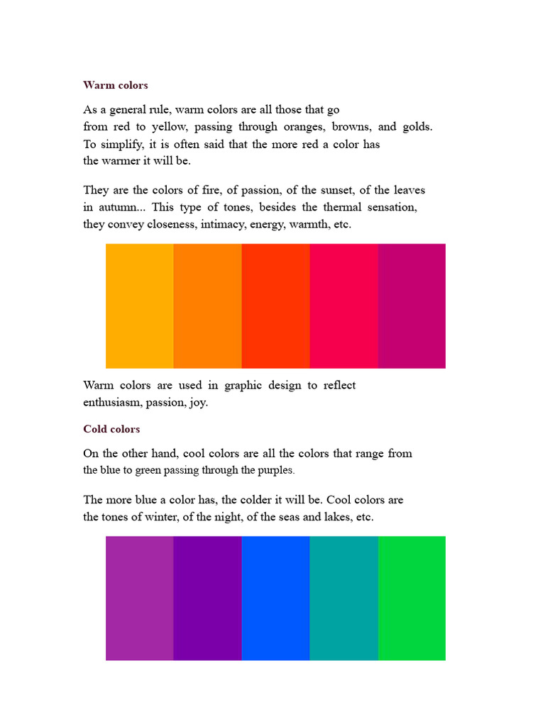 Warm colors | PDF | Color | Light