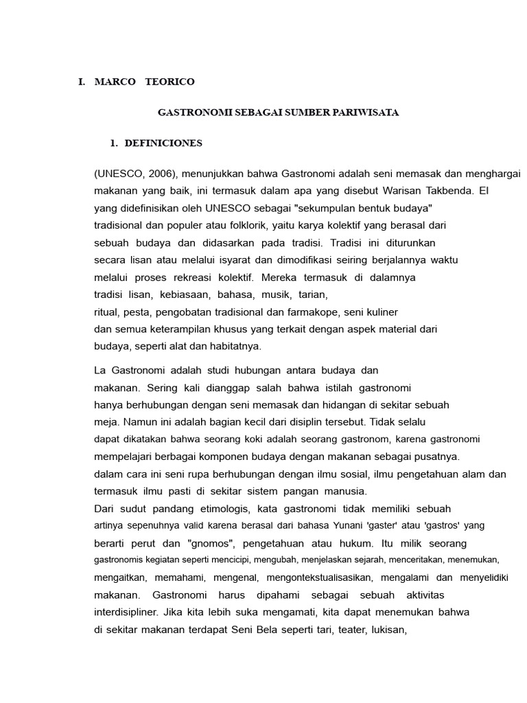 Kerangka Teoritis Gastronomi | PDF