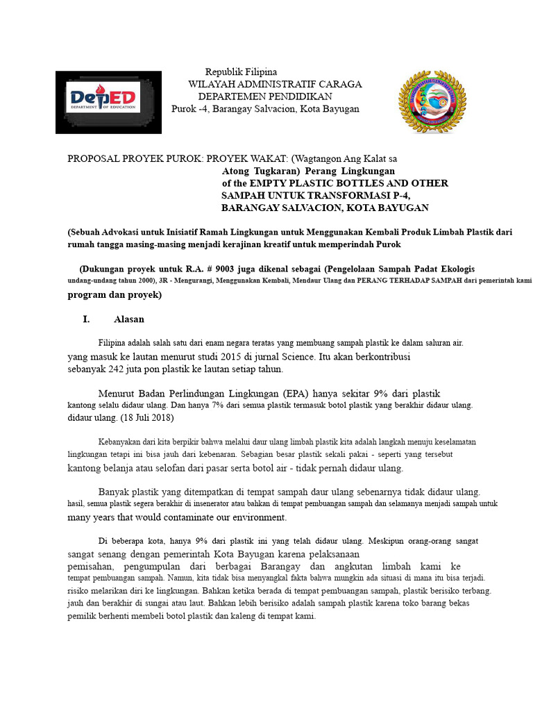 Proposal Proyek Lingkungan Purok 4 | PDF