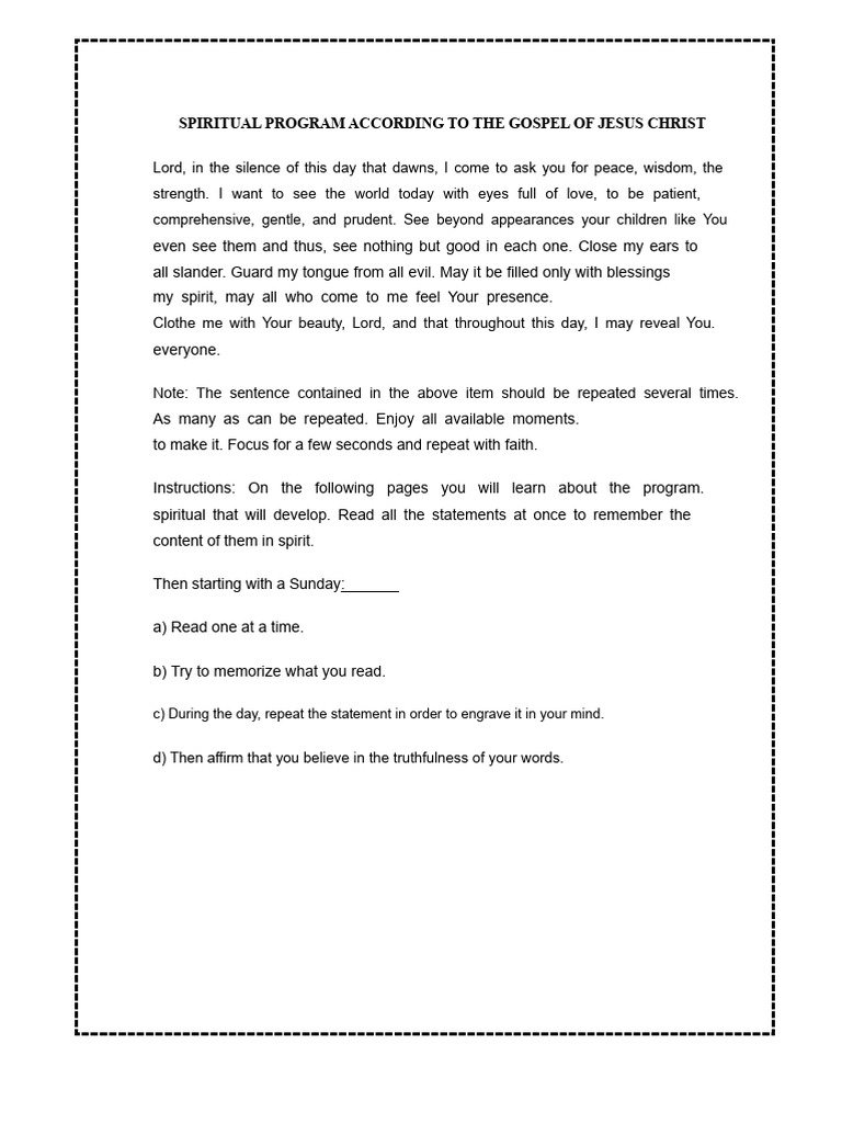 Spiritual Affirmation Program Guide | PDF | Prayer | Faith