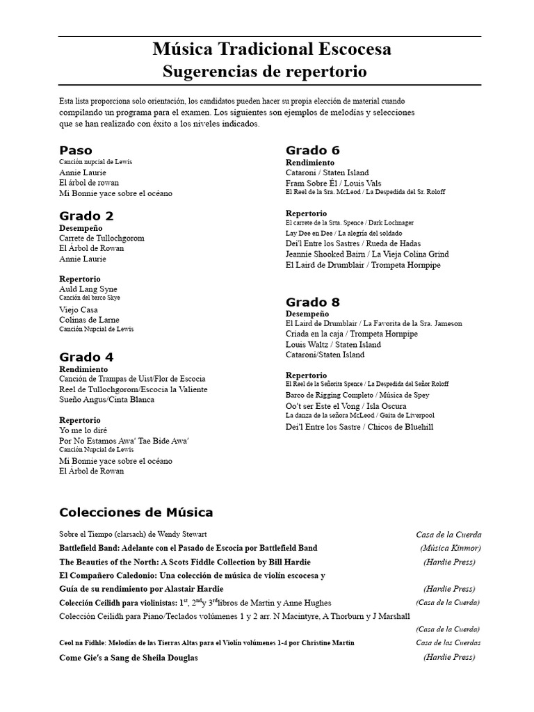 Repertorio de Música Tradicional Escocesa | PDF | Escocia | Cordófonos