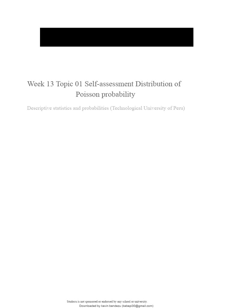 Poisson Probability Self-Assessment | PDF
