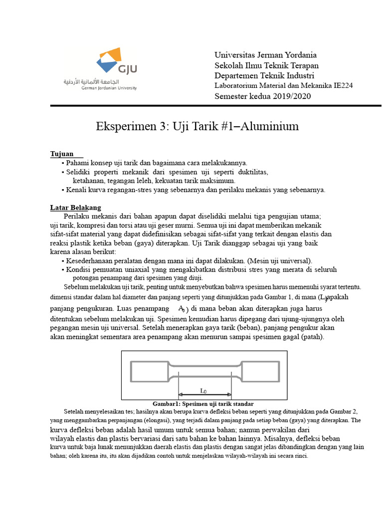 Uji Tarik Aluminium: Analisis Mekanik | PDF