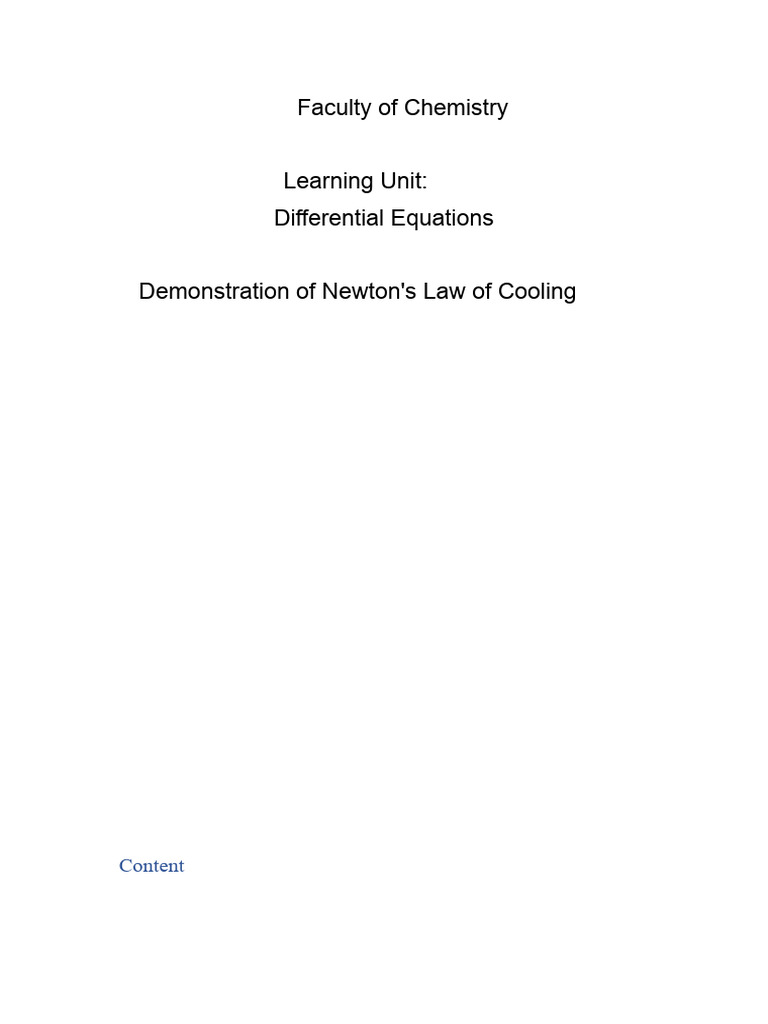 Demonstration of Newton's Law of Cooling | PDF | Heat | Heat Transfer