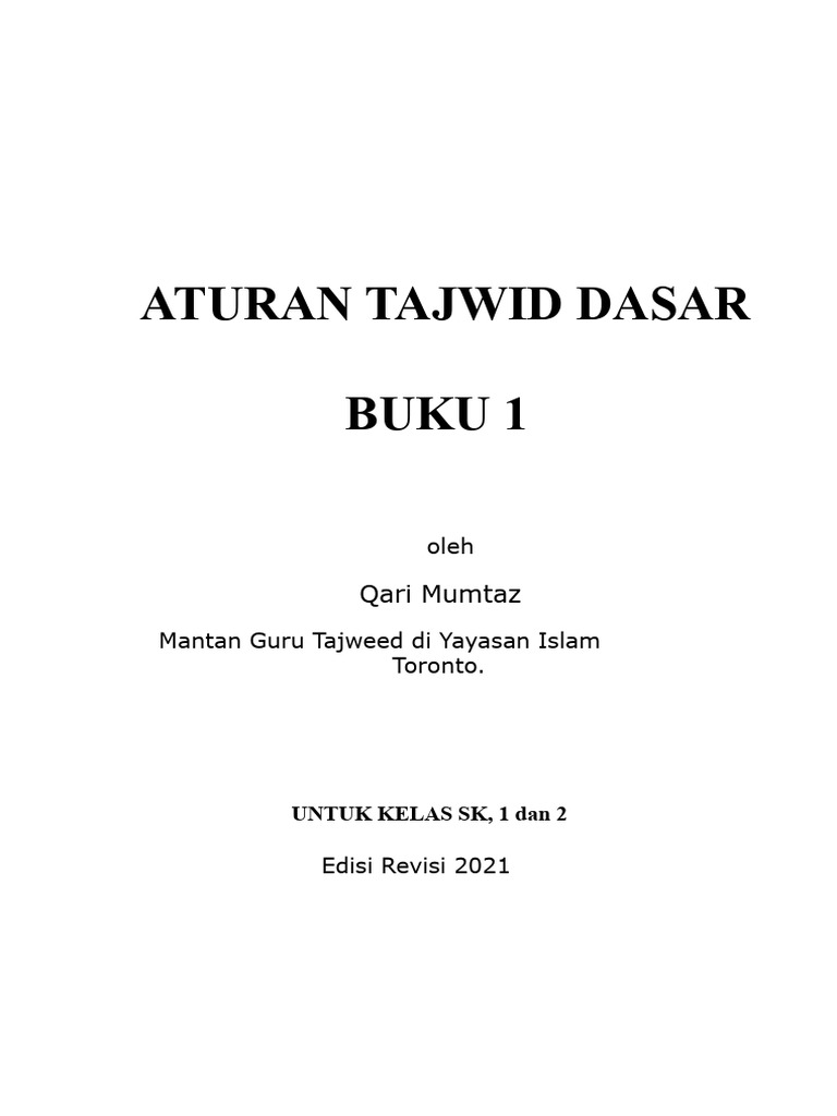 Aturan Tajwid Dasar Untuk Kelas SK12 | PDF