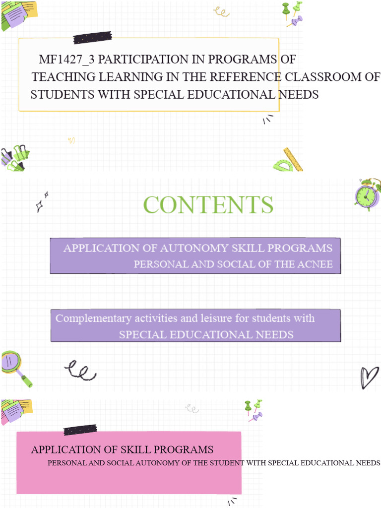 Autonomy Skills for Students with Special Needs | PDF | Special ...