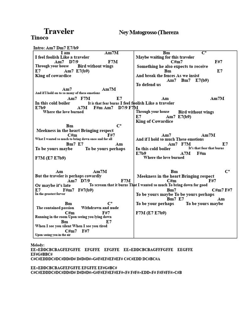 Ney Matogrosso's "Traveler" Lyrics Analysis | PDF