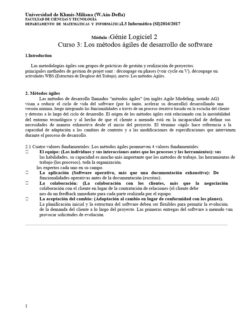 Curso 3 Los Métodos de Desarrollo de Software | PDF | Scrum (desarrollo de software) | Software