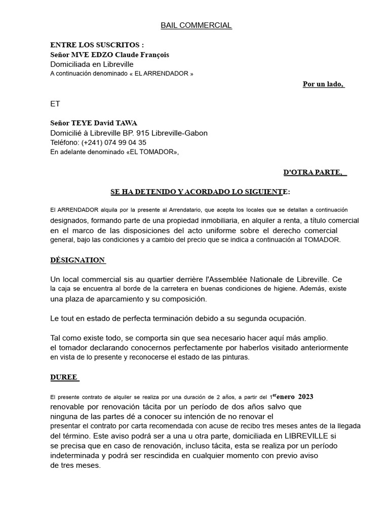 Arrendamiento Comercial | PDF
