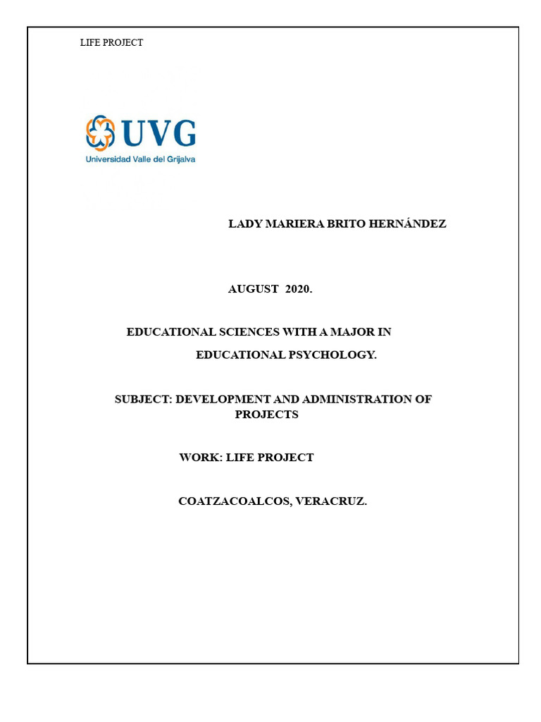 Personal Life Project in Education | PDF | Goal | Educational Psychology