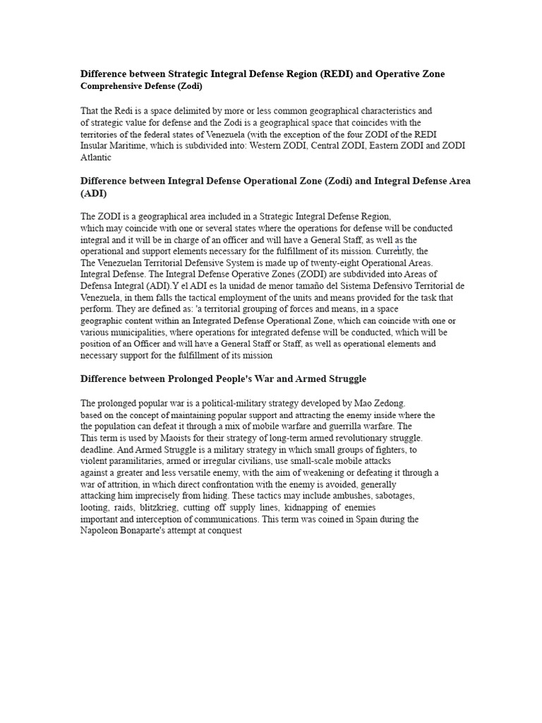 Understanding REDI and ZODI in Venezuela | PDF | Military | Warfare