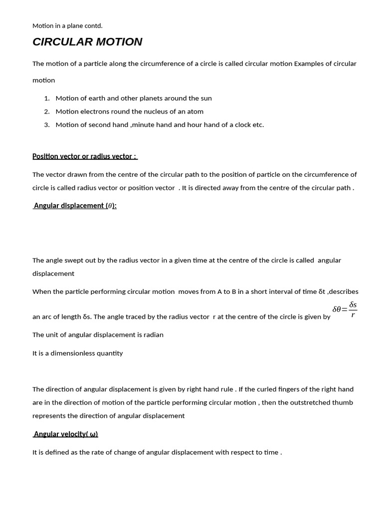 11the Circular Motion | PDF | Acceleration | Velocity