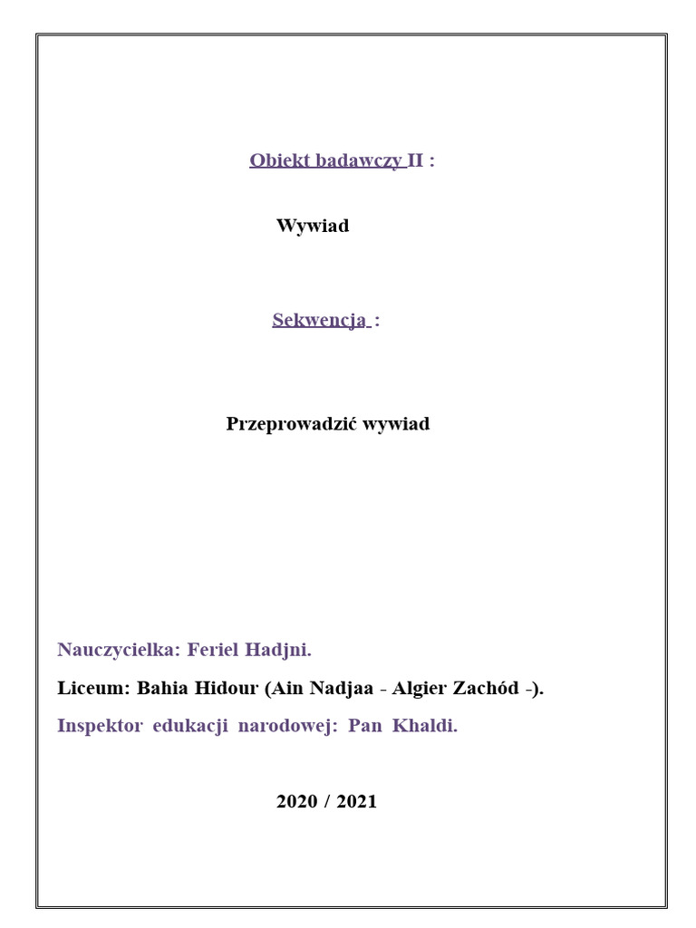 capes styczeń 2021 fifi 1 rozmowa kwalifikacyjna | PDF