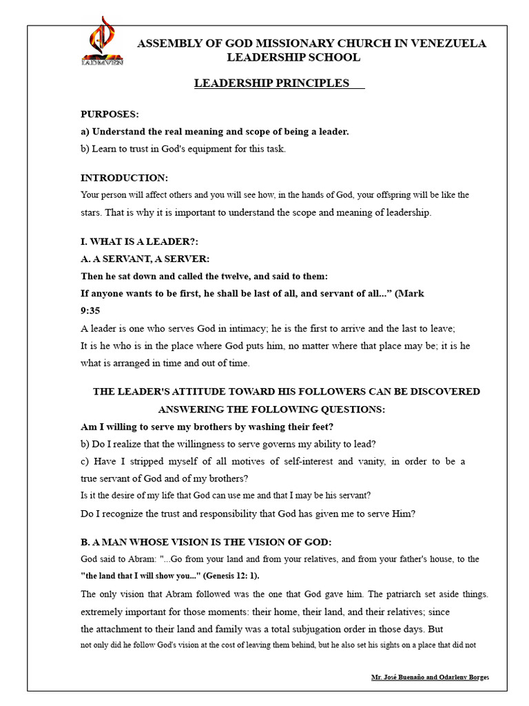 Leadership Principles for Christian Leaders | PDF | Jesus | Fruit Of ...