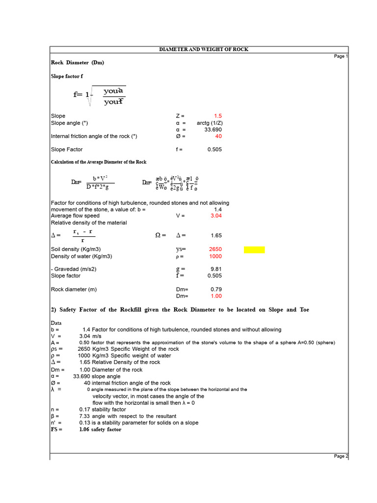 Rock Thickness in Rockfill | PDF | Density | Continuum Mechanics