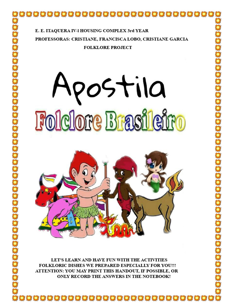 FOLKLORE PROJECT - 3rd Grade | PDF
