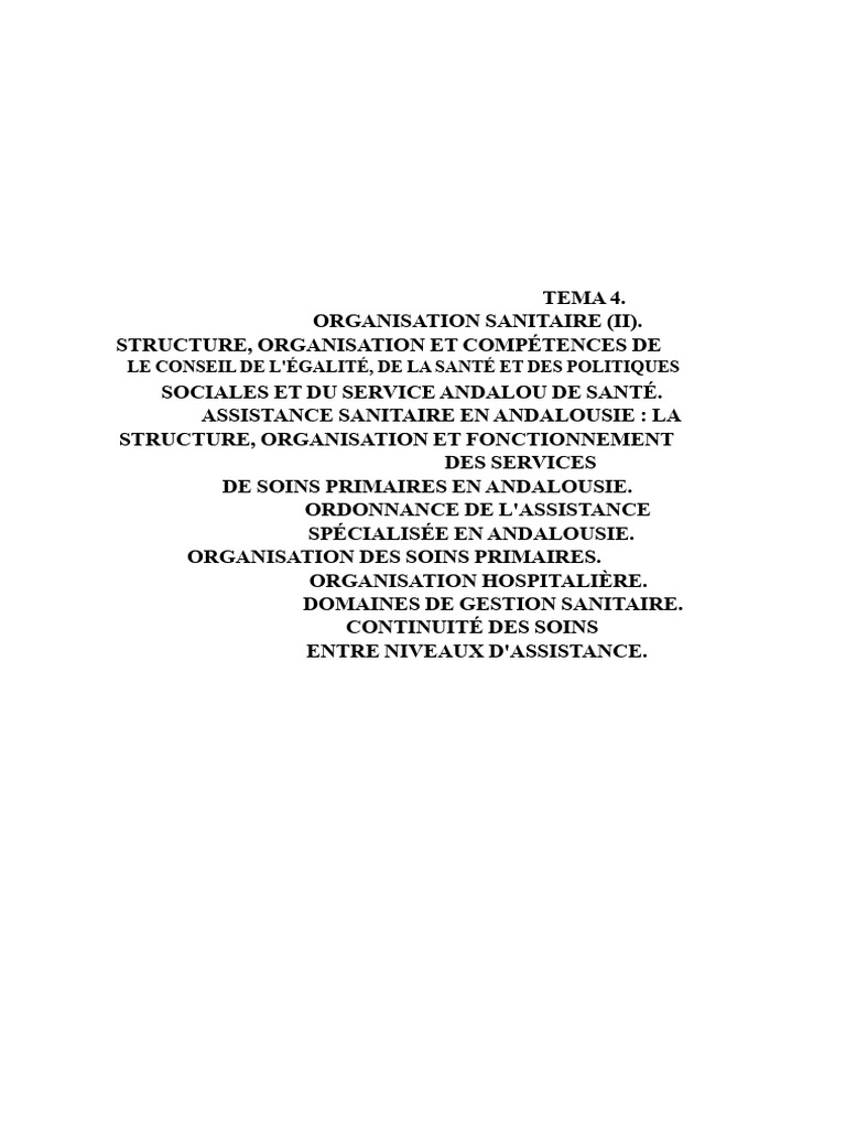 THÈME 4 Organisation Sanitaire II | PDF | Hôpital | Allaitement