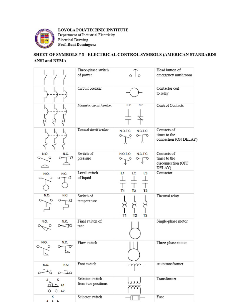 American Electrical Control Symbols | PDF