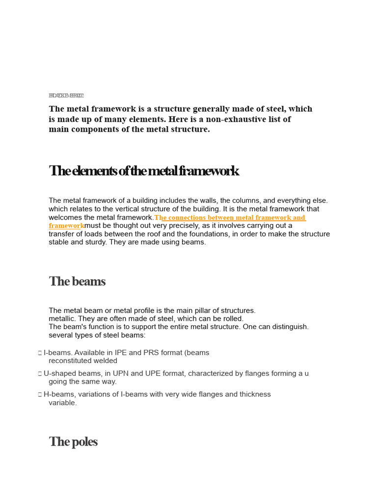 Metallic structure components | PDF | Beam (Structure) | Framing ...