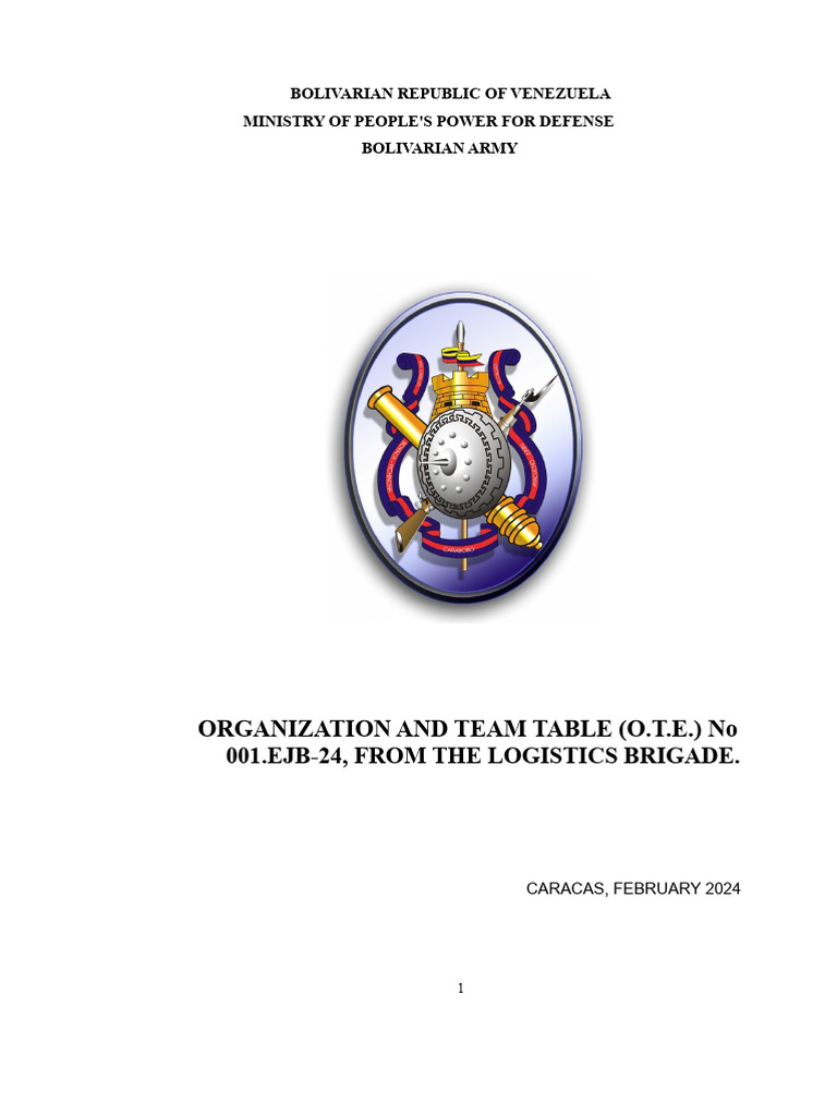 Bolivarian Army Logistics Brigade Structure | PDF | Brigade | Military ...
