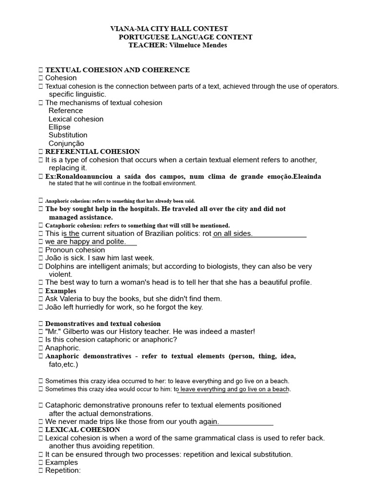 Textual Cohesion and Coherence | PDF | Syntax | Language Mechanics