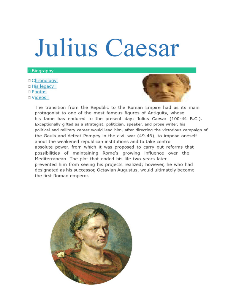 27 Biography of Julius Caesar | PDF | Julius Caesar | Ancient Rome