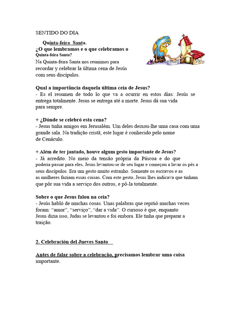 Significado da Quinta-feira Santa | PDF | Shabat | Eucaristia