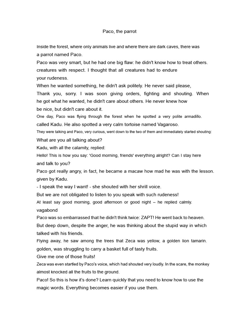 Paco, The Parrot | PDF